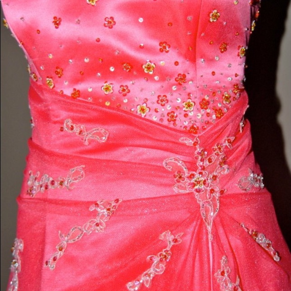 Hot Pink Ball Gown Prom Dress Gem